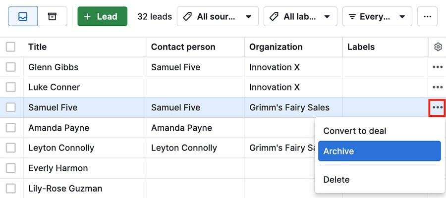 Lead-Posteingang - Knowledge Base | Pipedrive